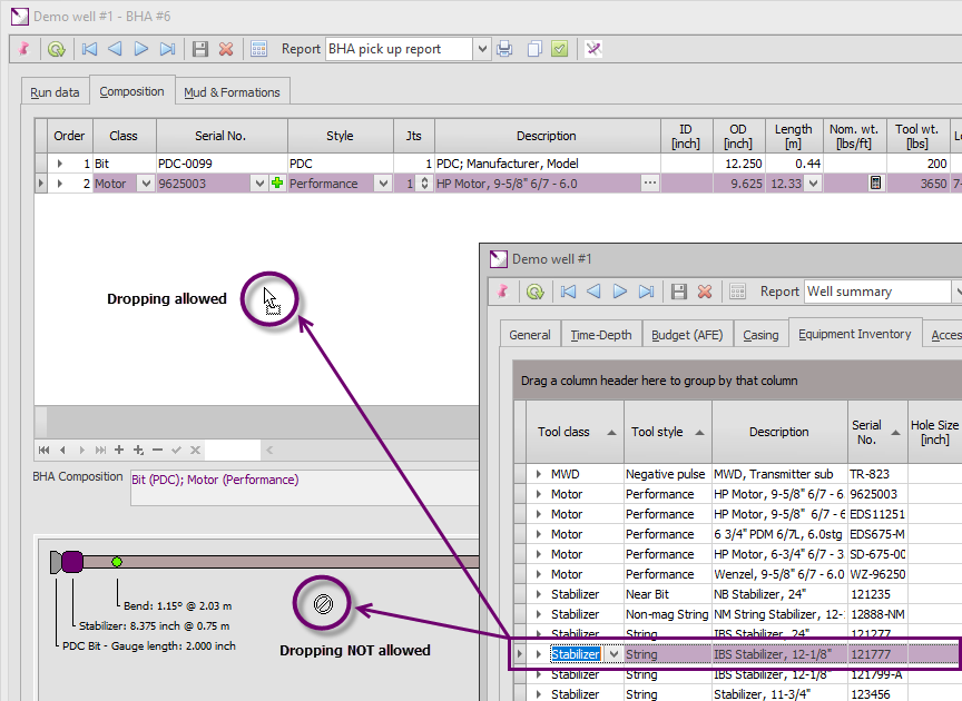 Drap & drop tool records